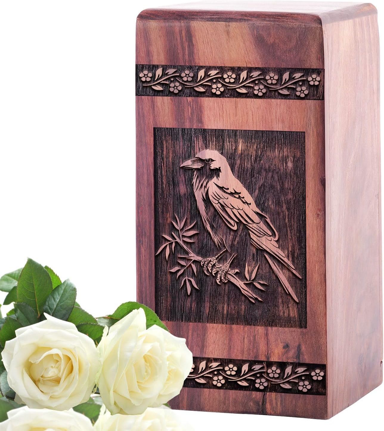 Amazon.com: KARYLIZ Crow Wooden Urns for Adult Dad, 14 Inch, Burial ...
