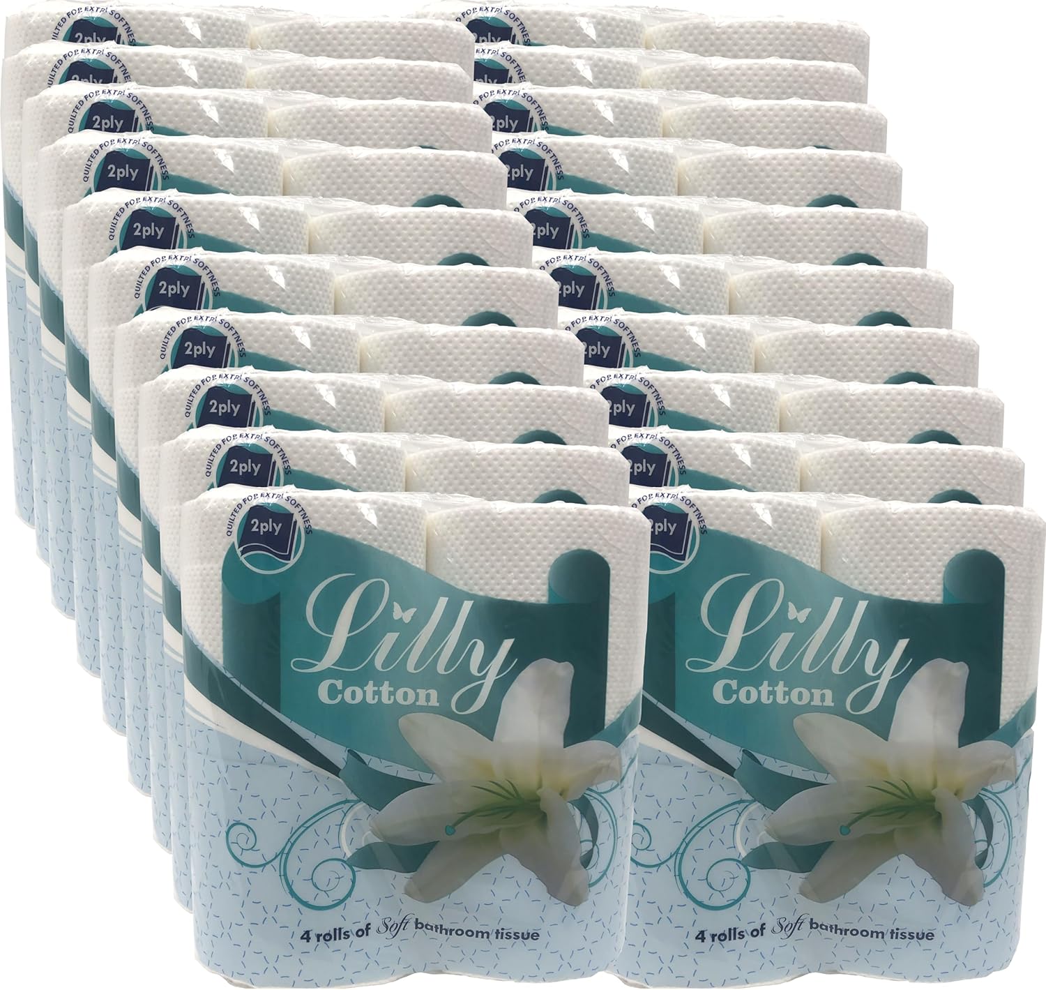 Lilly Cotton Toilet Roll (80 Rolls) 2ply Pure Cellulose Unscented ...