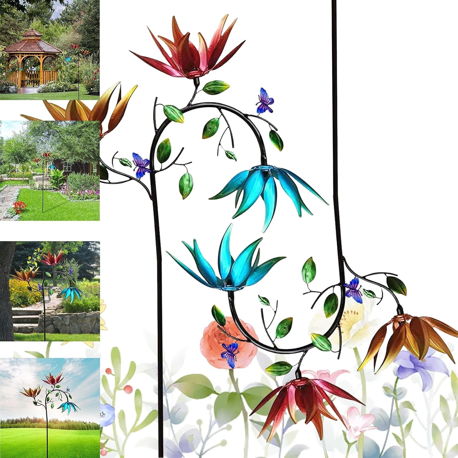 Amazon.com: AGRADI Butterfly Metal Windmills Outdoor,Large Metal Wind ...