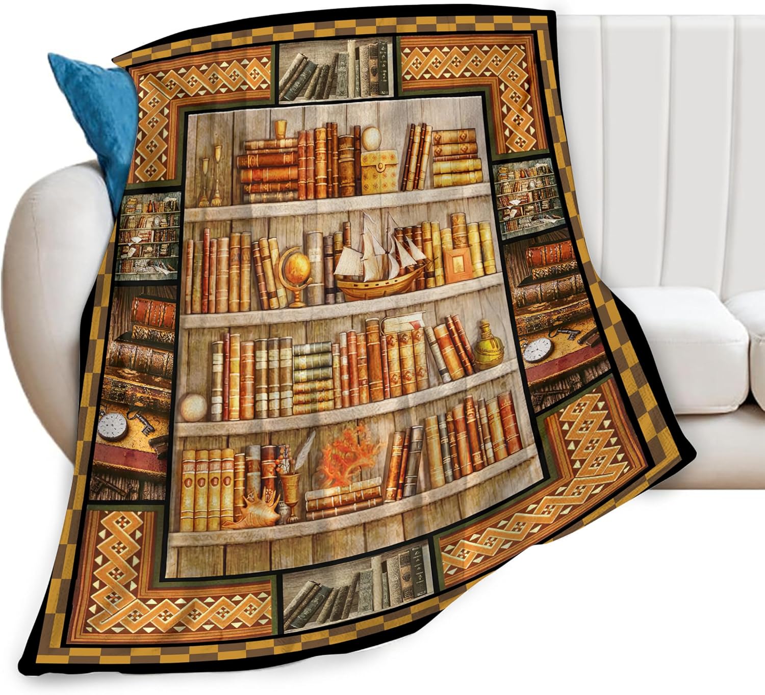 Amazon.com: Book Blanket Reading Librarian Throw Blankets Plush Cozy ...
