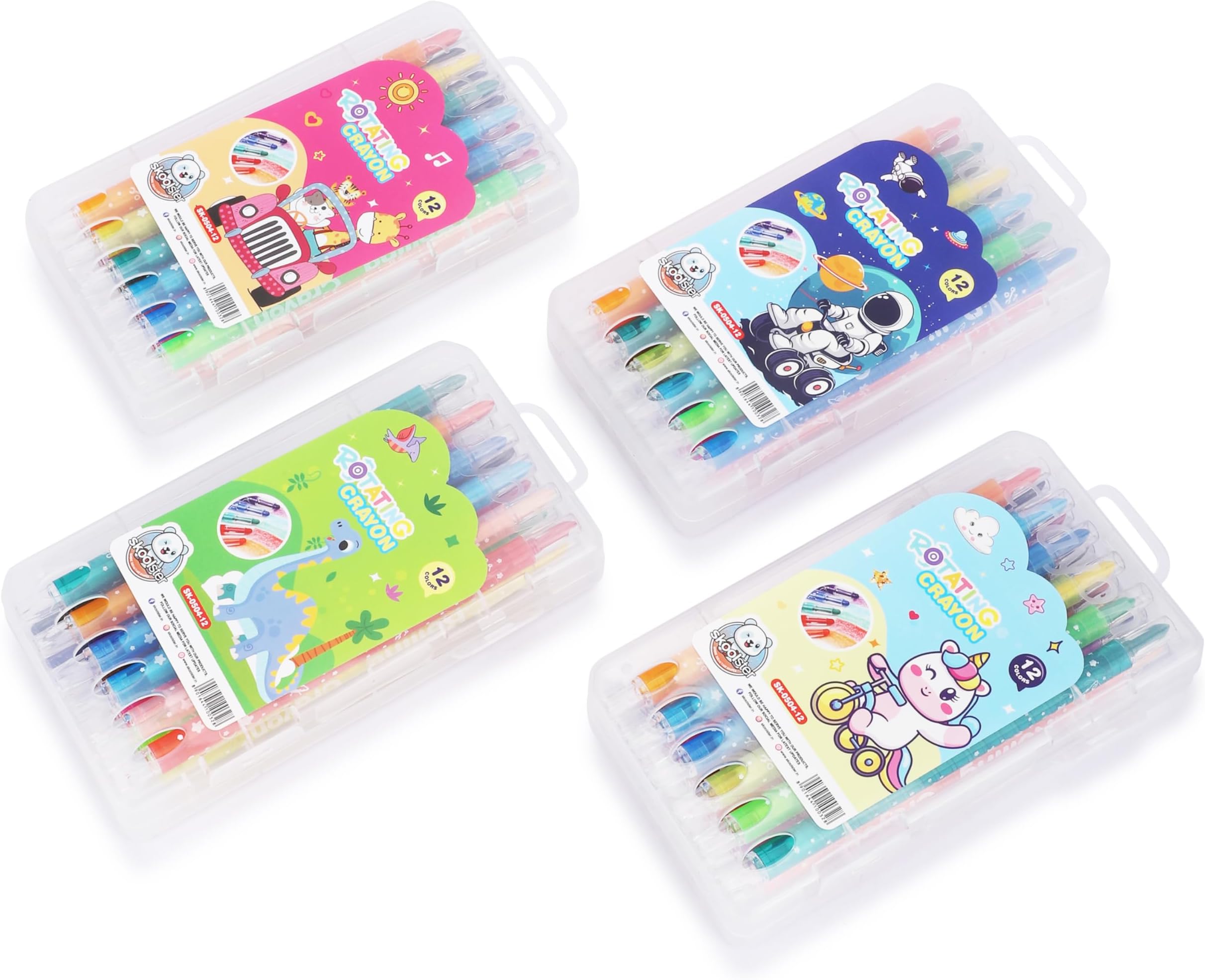 Skoolster 12 shades Twist crayons with premium hard box, Bright ...