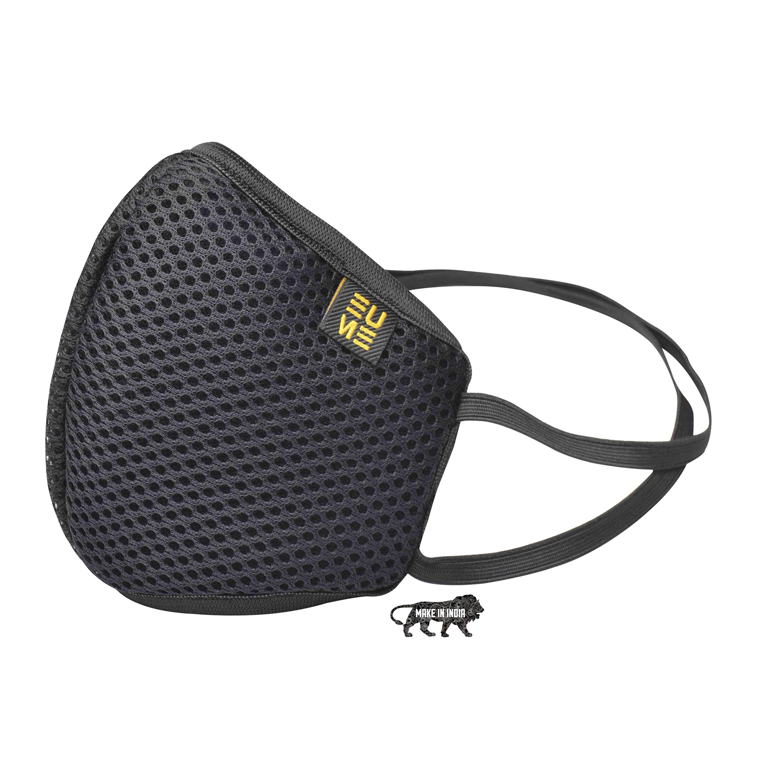 Eume Protect+ 95 Reusable And Washable Face Mask (Unisex) - (Black ...