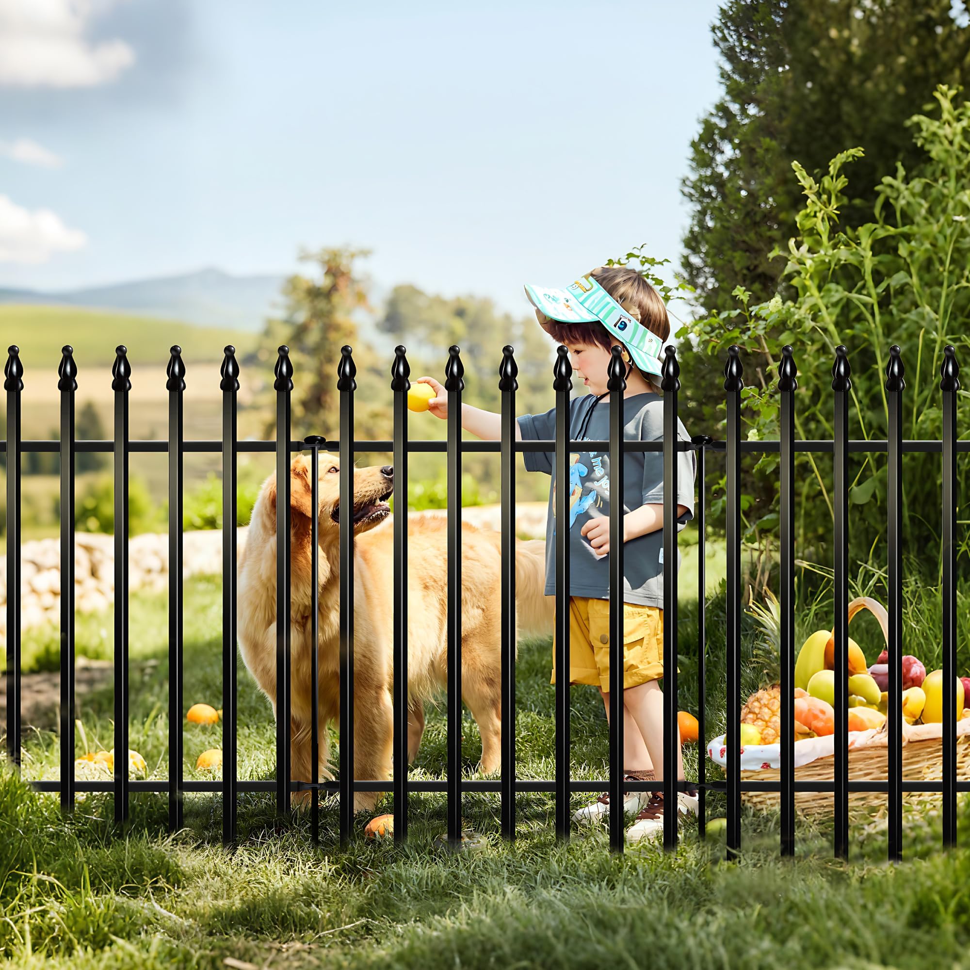 Amazon.com : XCEL - Black Steel Fence Panel Style Easy Installation ...