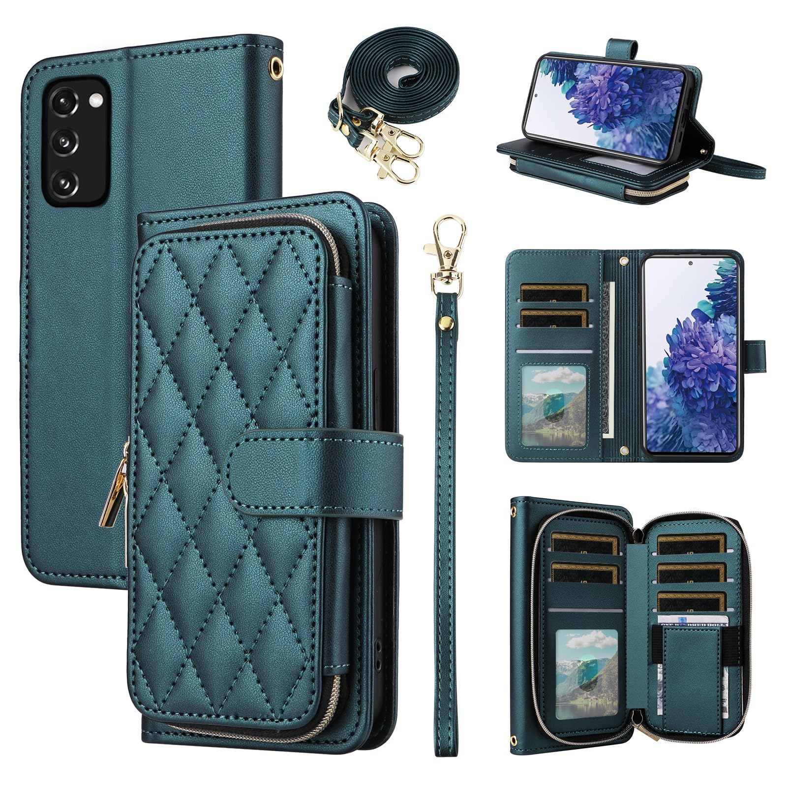 Amazon.com: Furiet Wallet Case for Samsung Galaxy S20 FE 5G 6.5 inch with Wrist Strap, 9+ Card ...