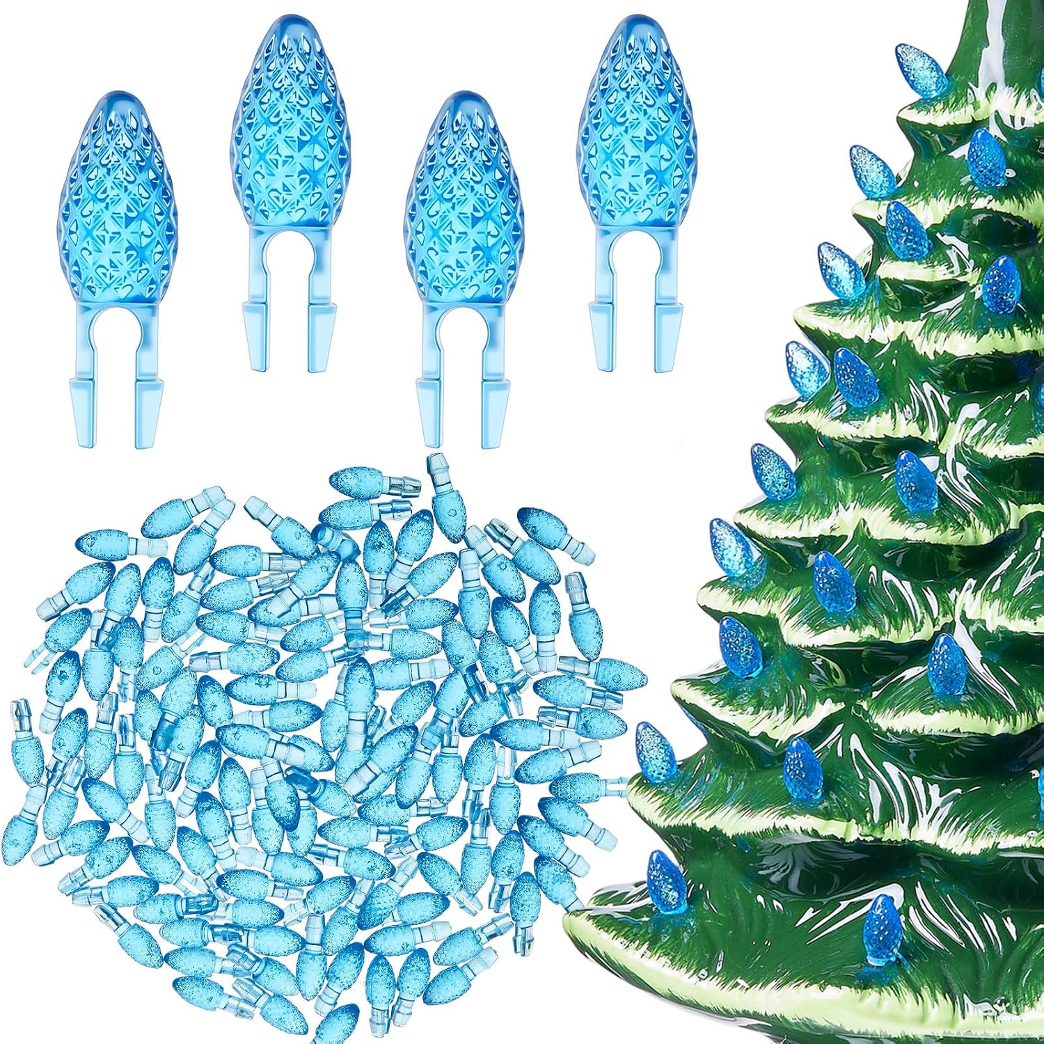 Amazon.com: Boao 120 Pcs Ceramic Christmas Tree Replacement Lights ...