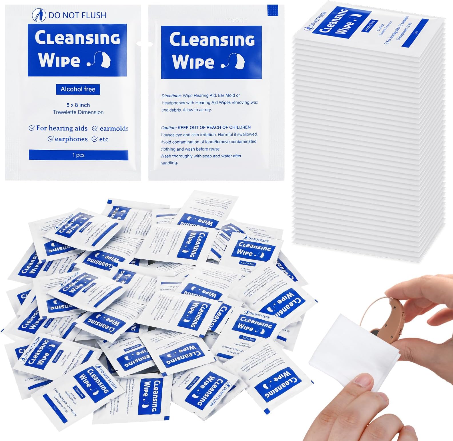 Amazon.com: Heigble 250 Counts Hearing Aid Cleaning Wipes 5.51 x 7.87 ...