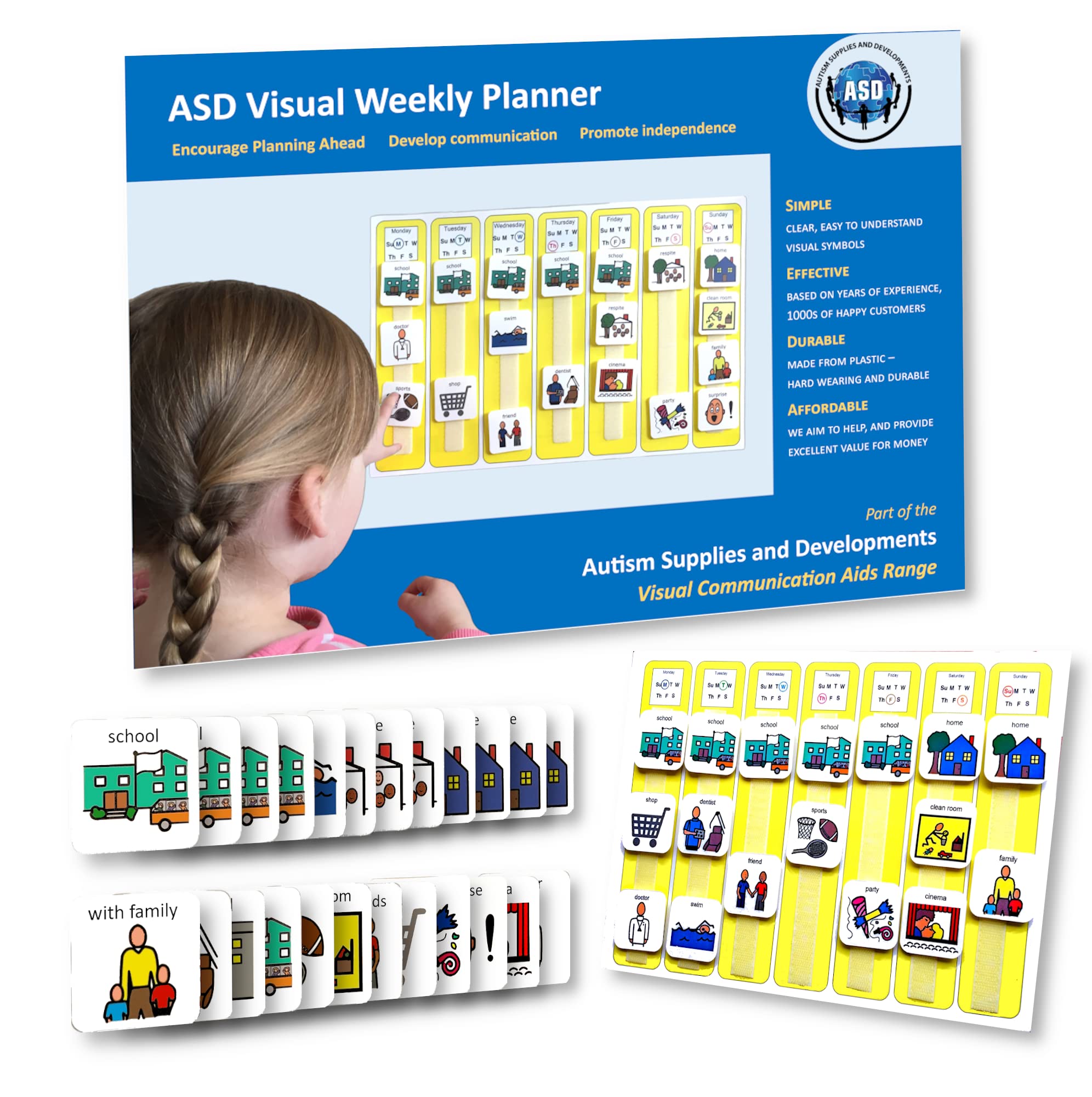 Buy Weekly Planner Wall Chart – Visual Cards Weekly Visual Board ...