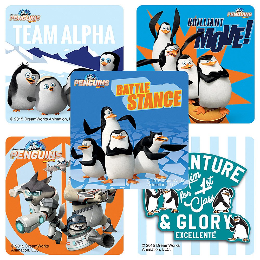 Buy Penguins of Madagascar Stickers - Birthday and Theme Party Favors ...