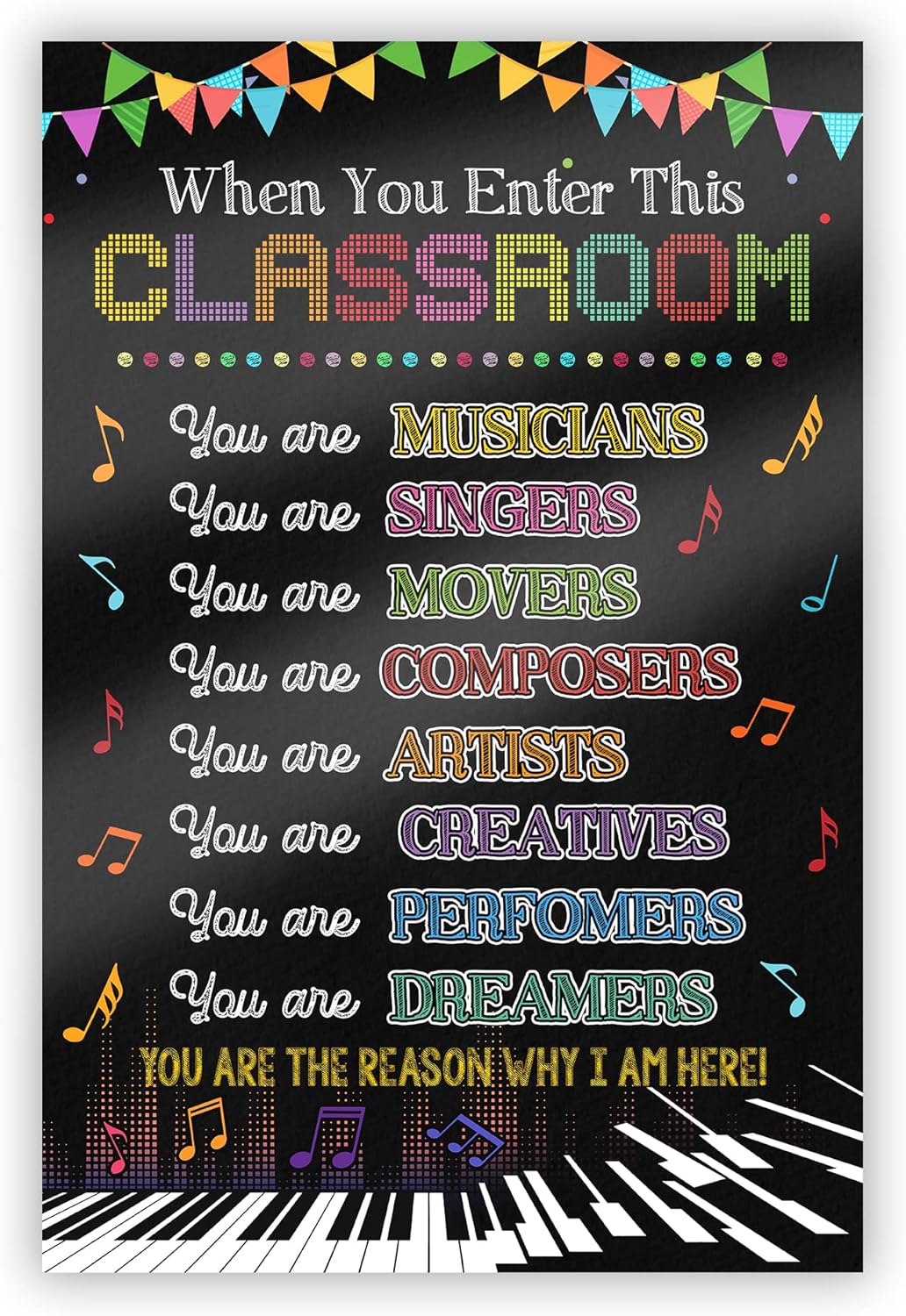 Amazon.com: Minitowz Music Teacher Classroom Printable Poster ...