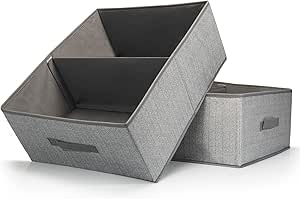 TOPP4u Large Storage Boxes – Set of 2 – Extra Large Wardrobe Boxes 50 x ...