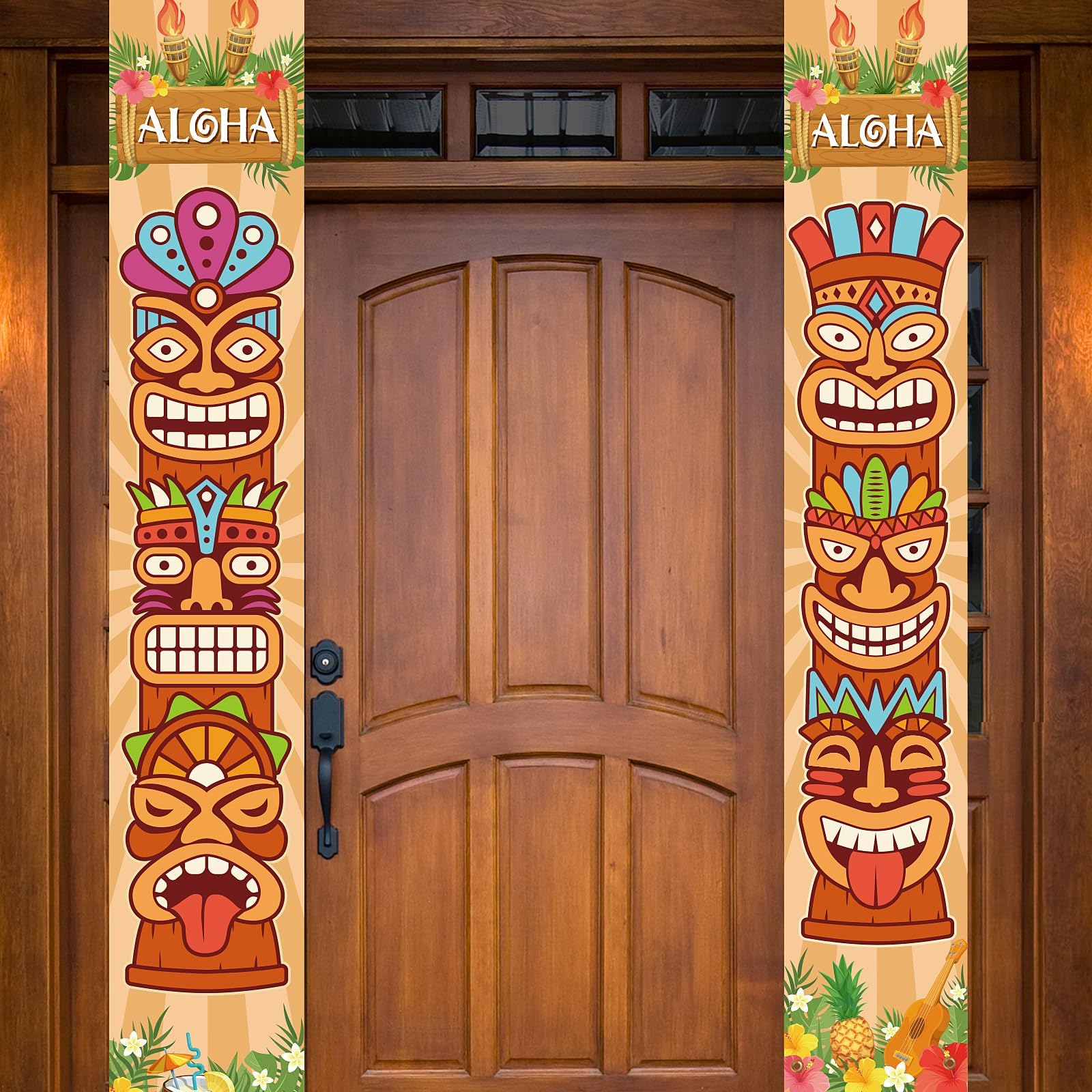Tiki Party Decorations Tiki Banner Tiki Bar Door Banners Aloha Sign for ...