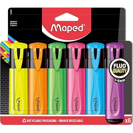 Maped - Material Escolar - Subrayador Classic - 6 Subrayadores de ...