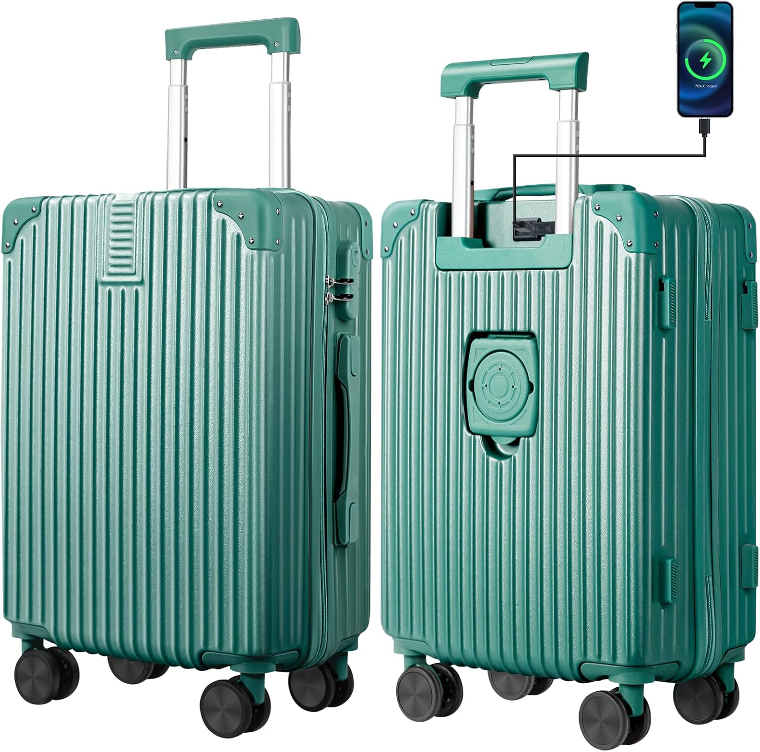 Amazon.com | LAZEYARD Carry On Luggage with Cup Holder and USB Charge ...