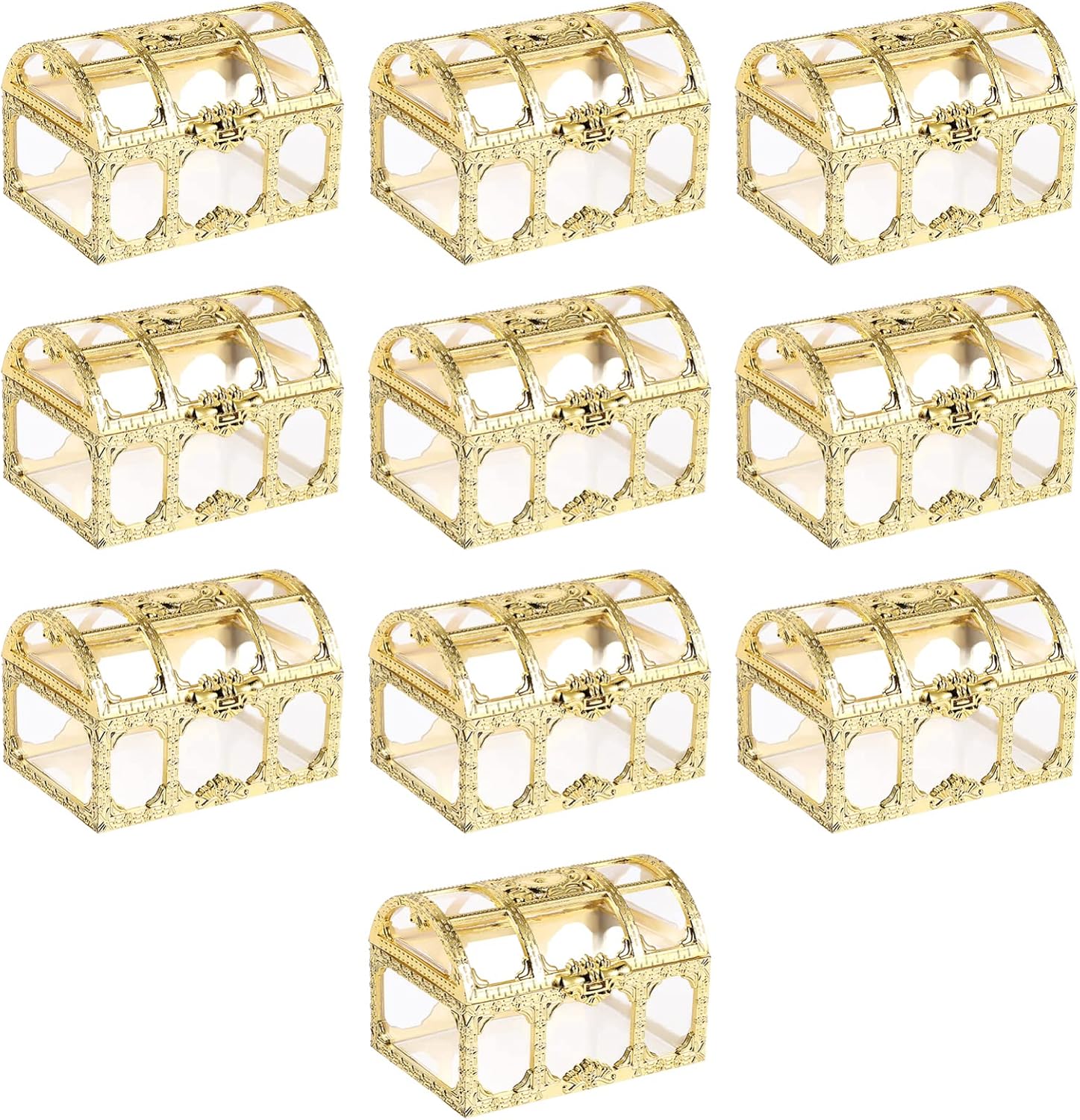 Amazon.com: Treasure Chest Candy Boxes 10Pcs Wedding Favor Boxes Clear ...