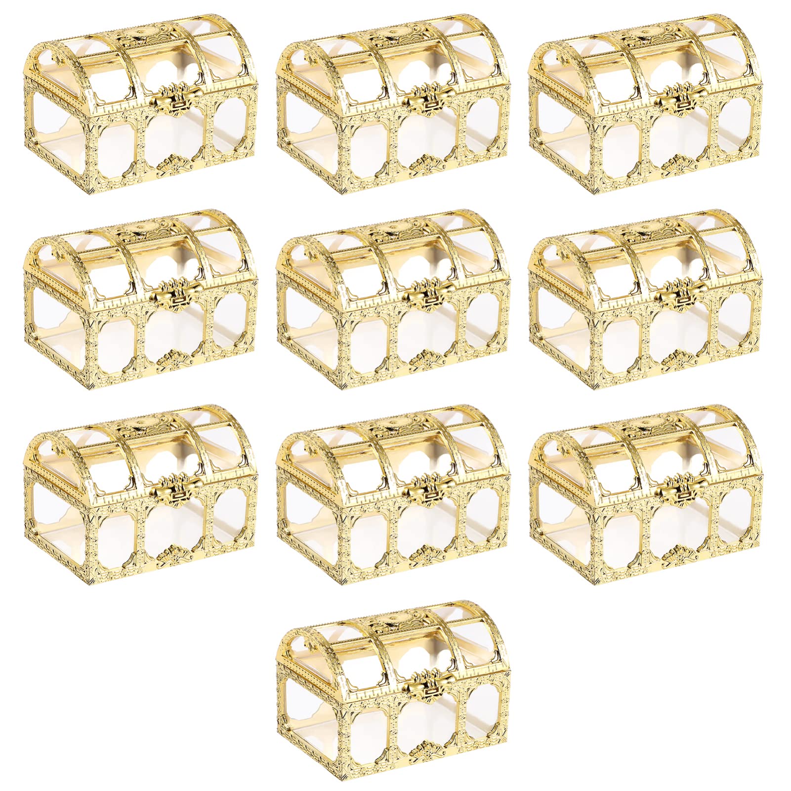 Amazon.com: Treasure Chest Candy Boxes 10Pcs Wedding Favor Boxes Clear ...