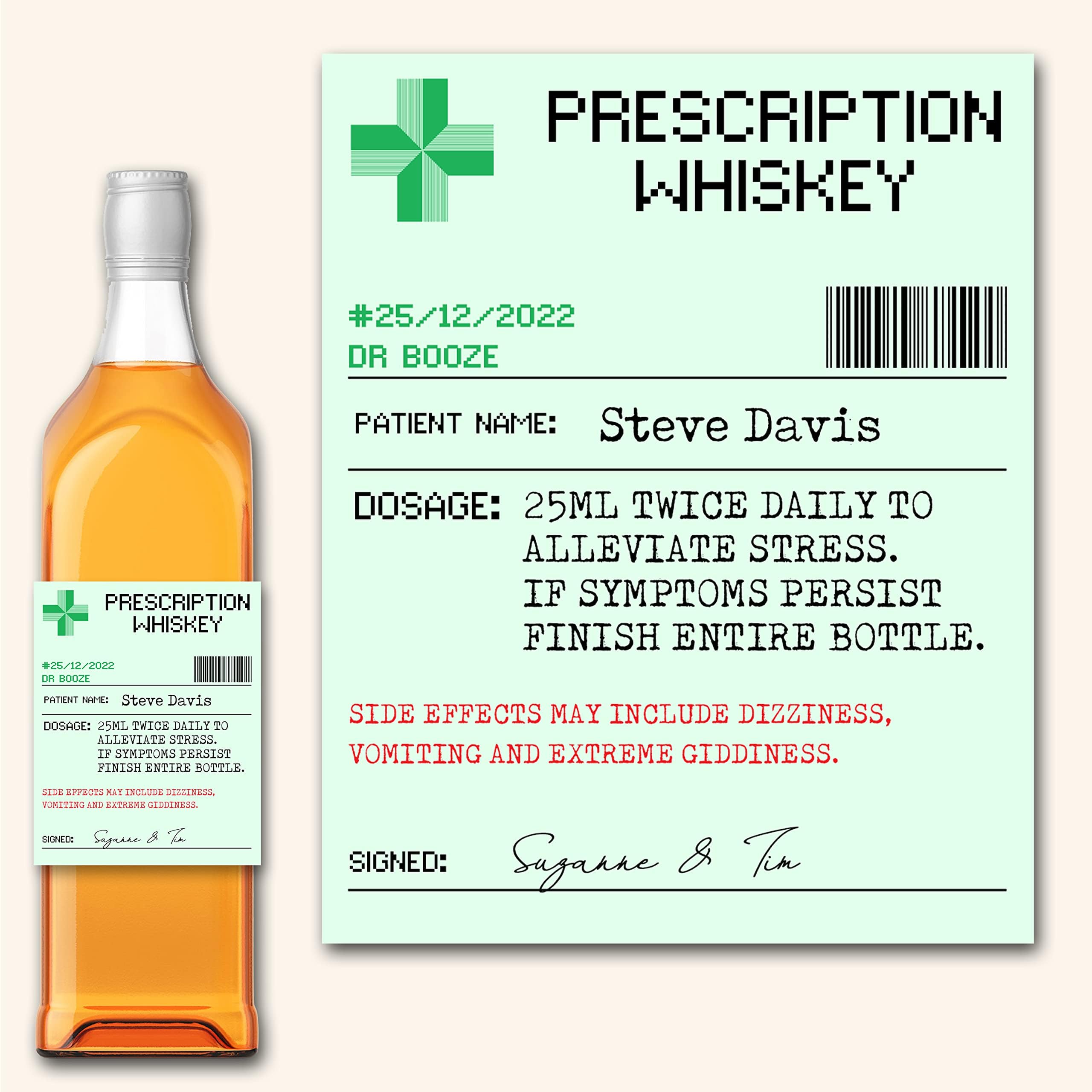 Personalised Bottle Sticker Prescription Medicine Pharmacy Novelty ...