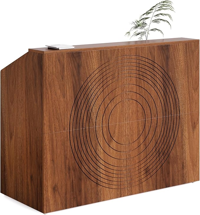 Amazon.com: LITTLE TREE 47-Inch Reception Desk with Counter, Oak Front ...