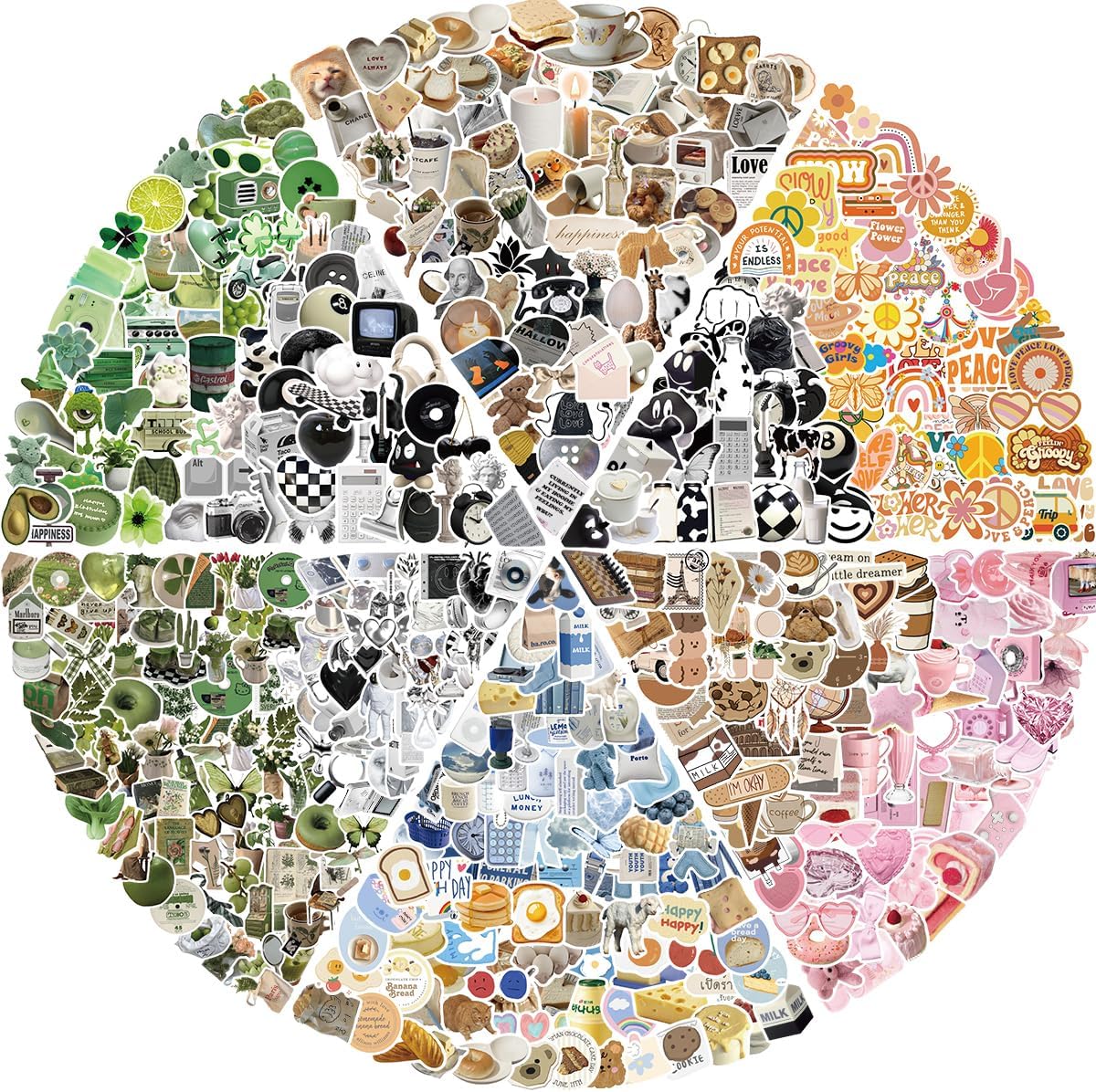 Amazon.com: 100Pcs Kawaii Cartoon Beverage Stickers Aesthetic Trendy ...