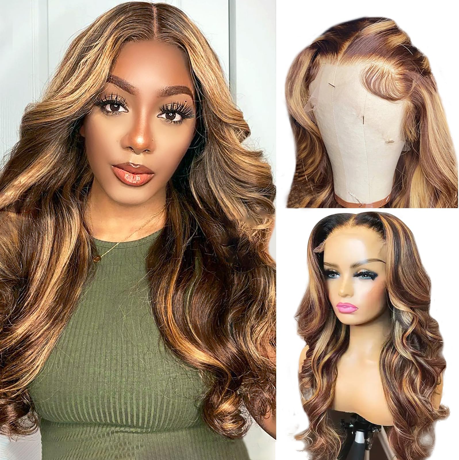 Amazon.com : eddfine 250% Density Wear and Go Glueless Wigs Human Hair ...