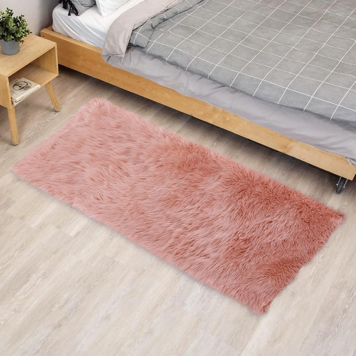 Amazon.com: COZYLOOM Faux Fur Rug, Luxury Soft Faux Sheepskin Runner ...
