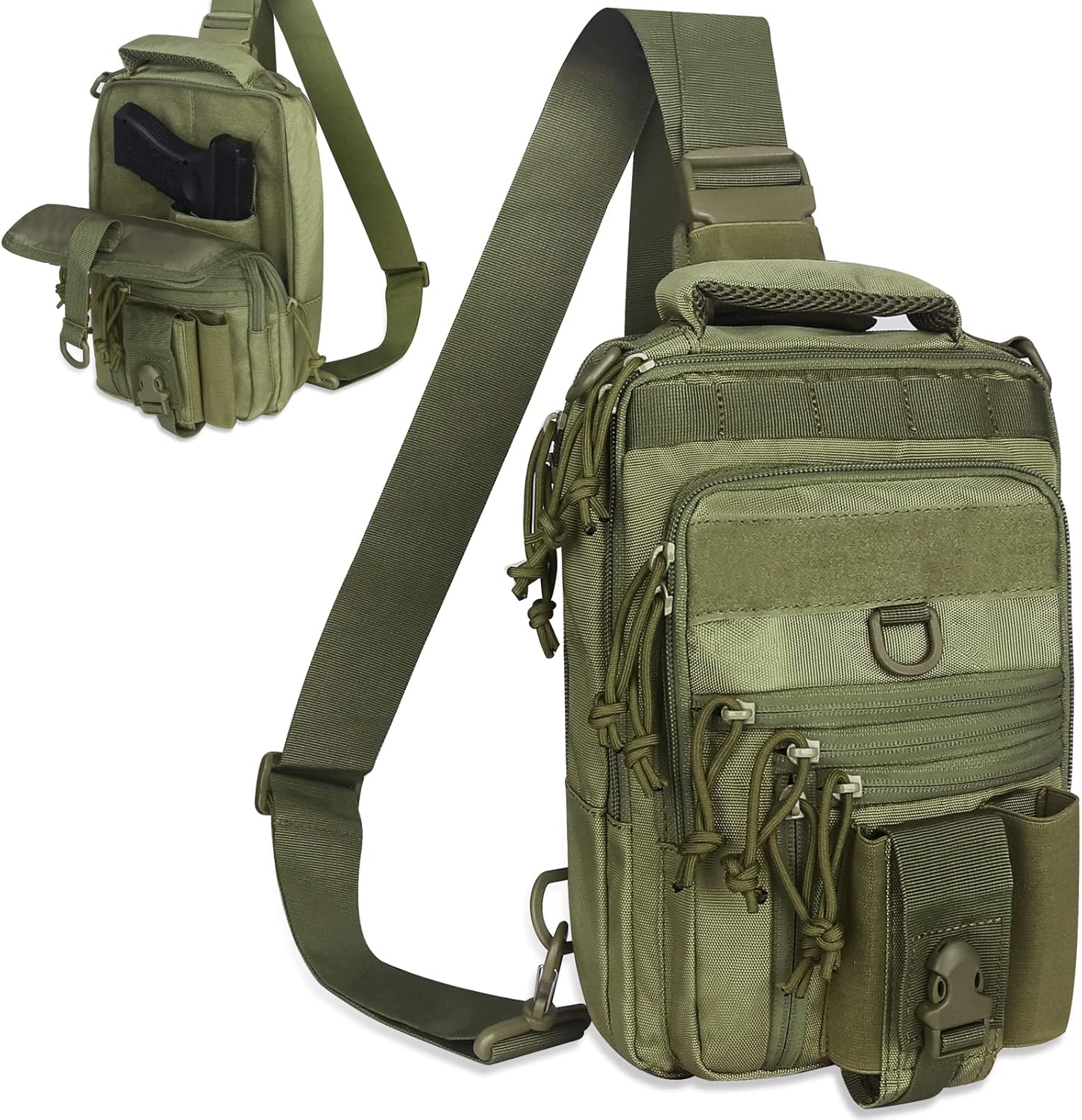 Dual Pistol Holster Chest Bag Concealed Carry Sling Crossbody Tactical ...