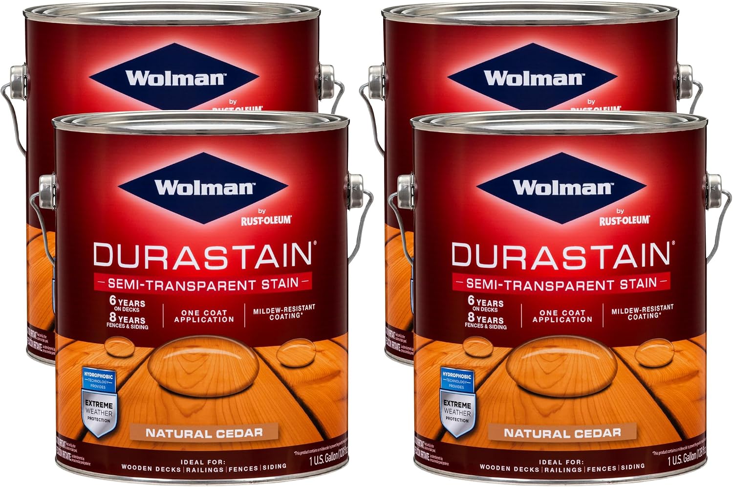 Wolman 288078-4PK DuraStain Water-Based Semi-Transparent Exterior Wood ...