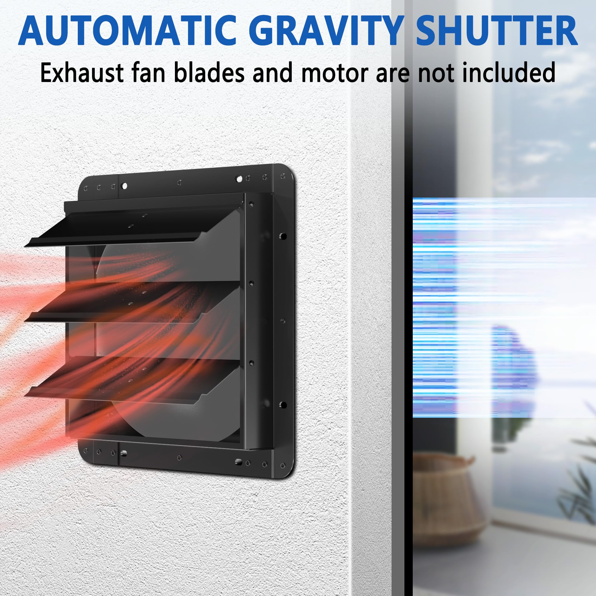 Snapklik.com : 10 Inch Aluminum Automatic Shutter Louver Vent