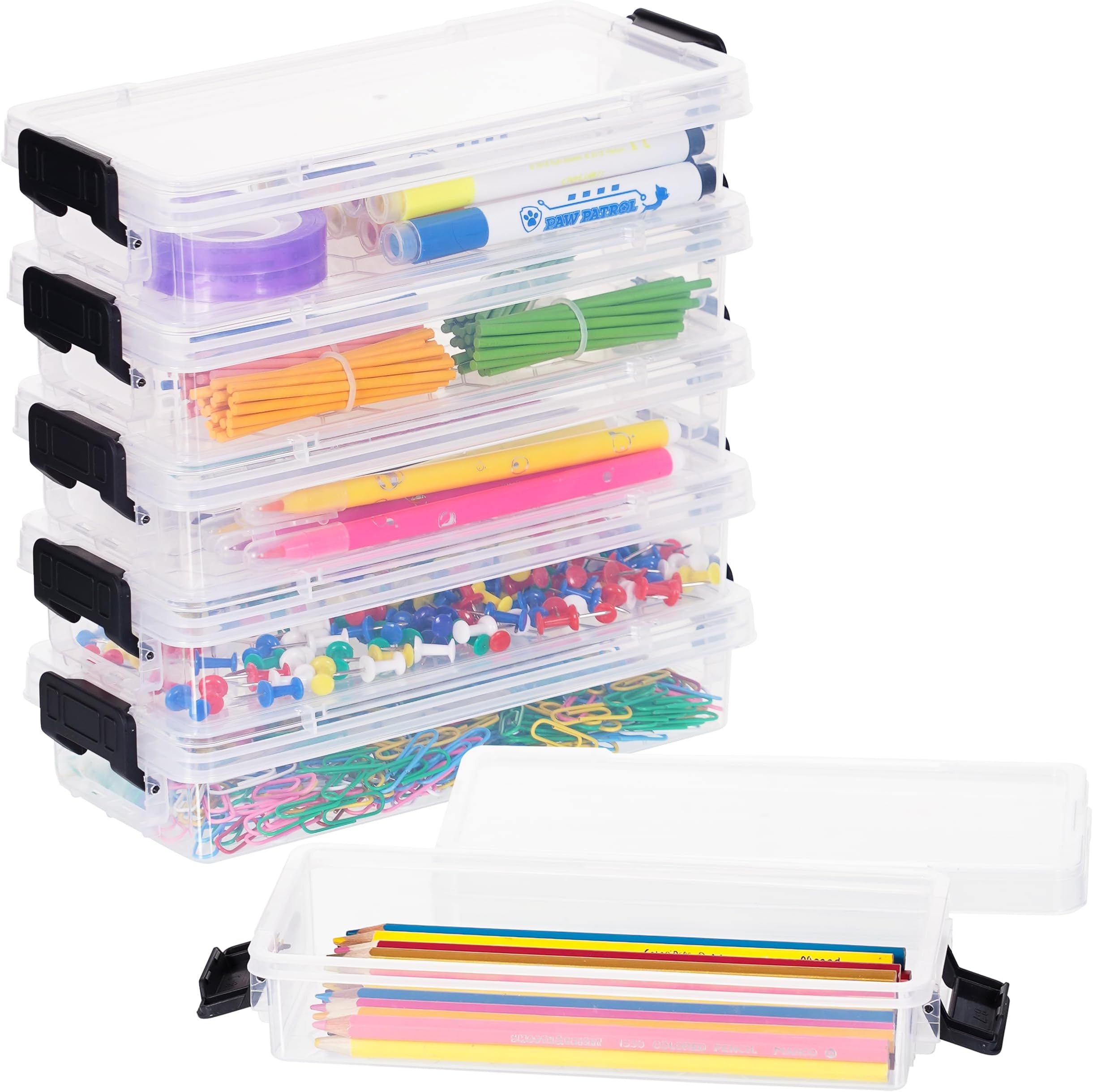 Amazon.com: Cosmos Clear Color Pack of 3 Mini Craft Pencil Container ...