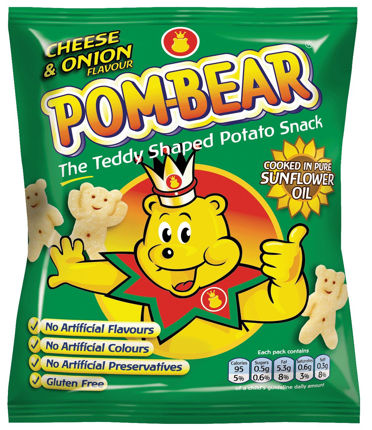 Amazon.com : Pom Bear Cheese And Onion 19 G (Pack Of 36) : Grocery ...