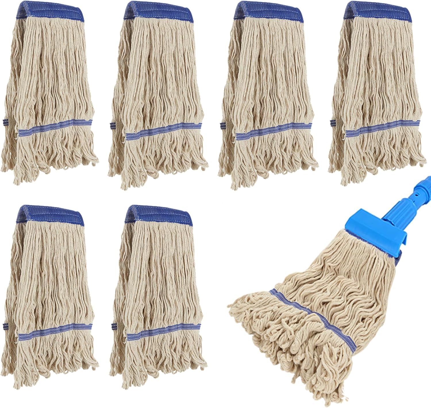 Amazon.com: LISHINE 6 Pcs Mop Head Replacement Commercial Heavy Duty ...