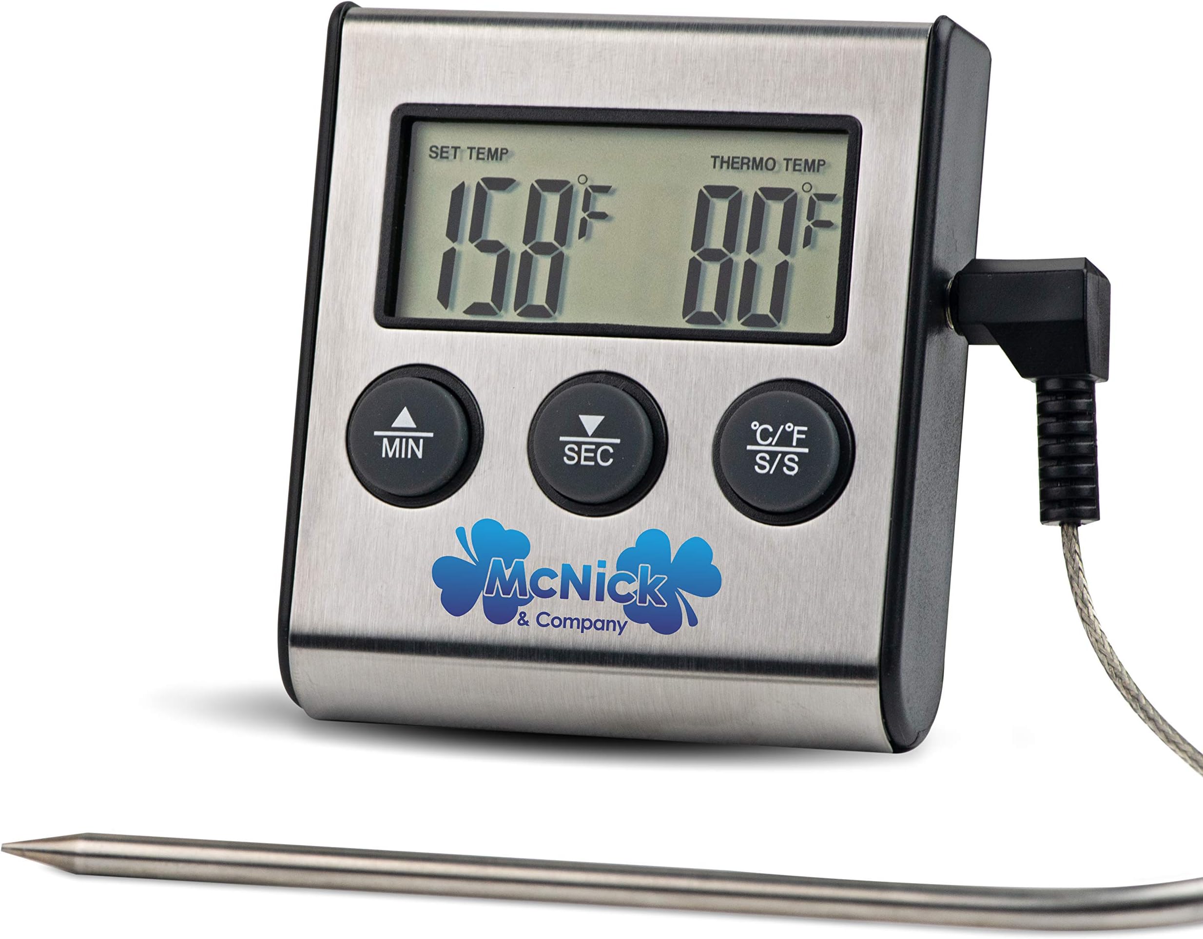 Amazon.com: Digital Thermometer with Meat Probe - Oven Safe Instant ...