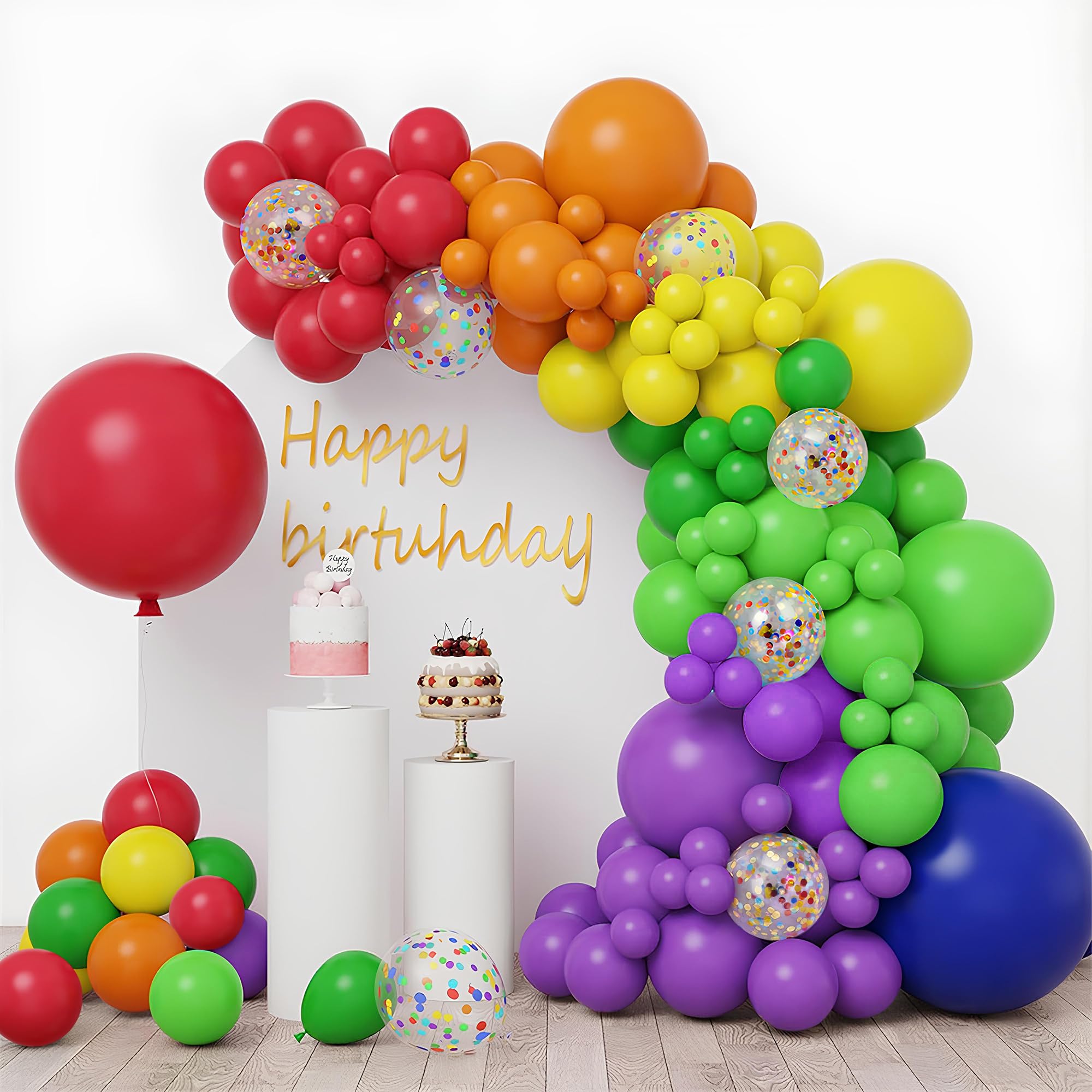 Amazon.com: Rainbow Balloon Arch Kit, Balloons Assorted Colors 132 Pcs ...