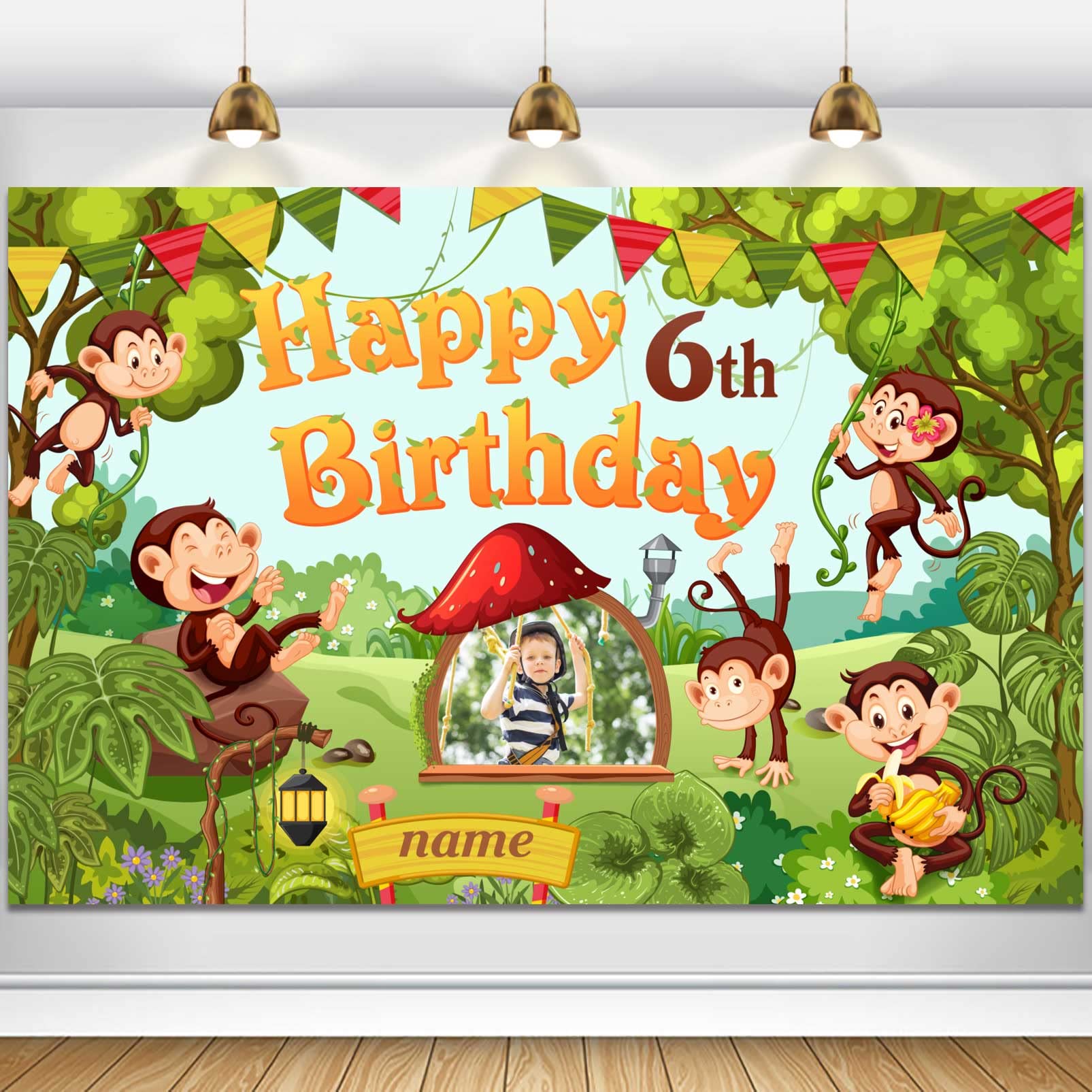 Snapklik.com : Custom Jungle Monkey Theme Birthday Decorations