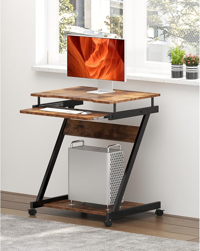 Amazon.com: SogesGame Mobile Compact Computer Desk Cart for Small ...