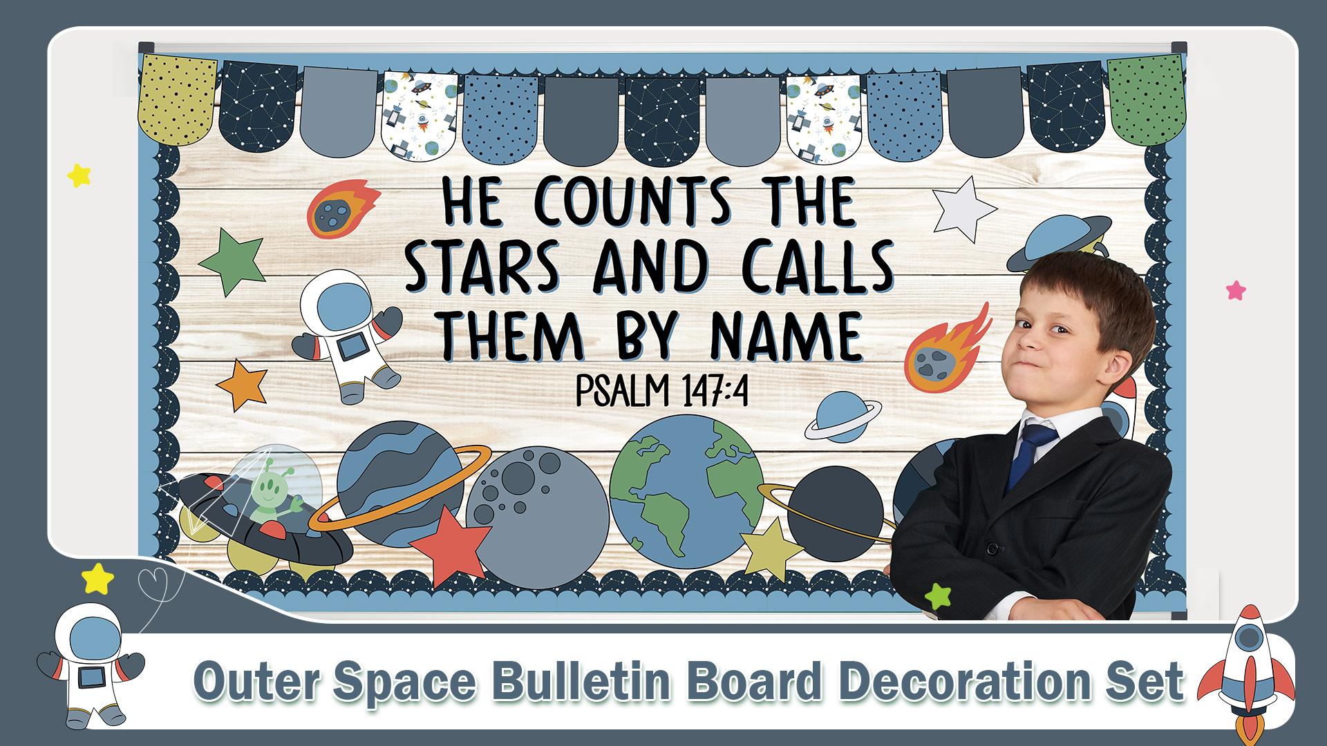 Night Sky Wrapping Paper Outer Space Bulletin Board Roll - Galaxy ...