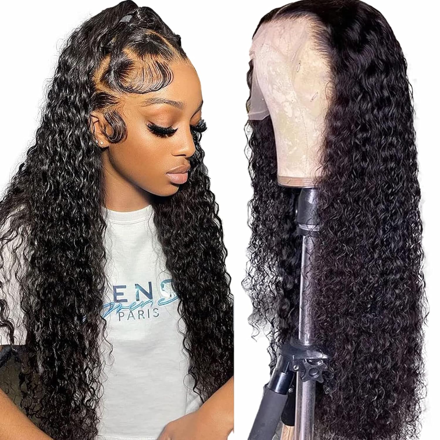 Amazon.com : Water Wave Lace Front Wigs Human Hair HD 13x6 Glueless Lace Frontal Wigs Human Hair ...