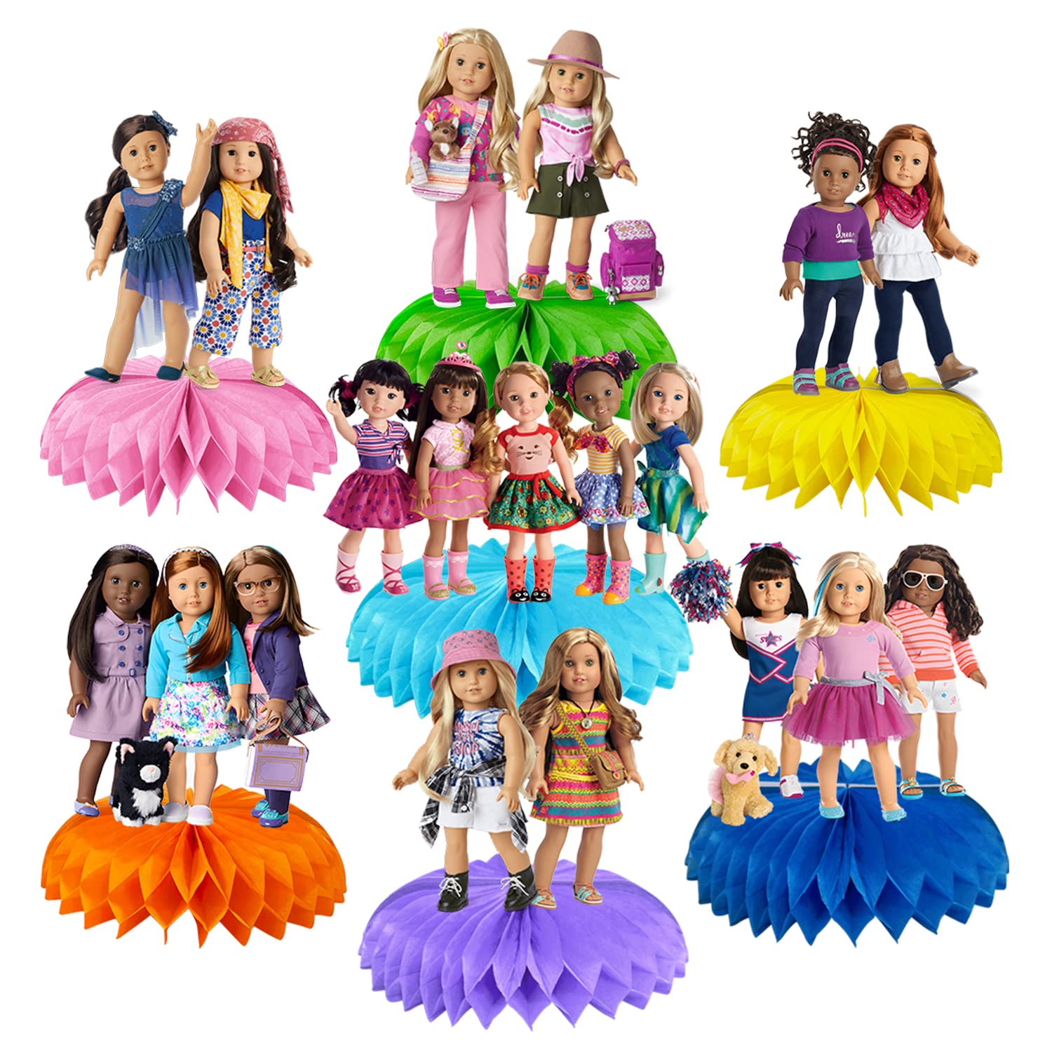 American Doll Birthday Party Decorations, 7Pcs American Doll Theme ...