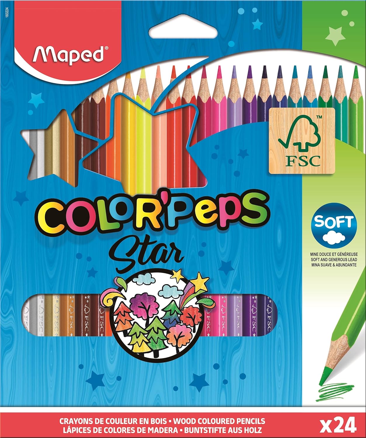 Maped Color Pencil Box - Pack of 24 (Multicolor) : Amazon.in: Home ...