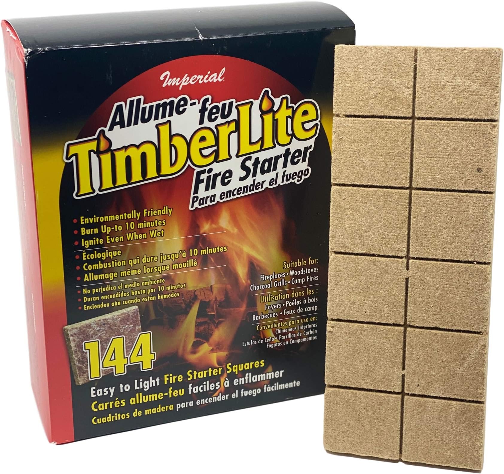 Amazon.com: Imperial KK0313 Timberlite Fire Starter, 144 Squares, Brown ...