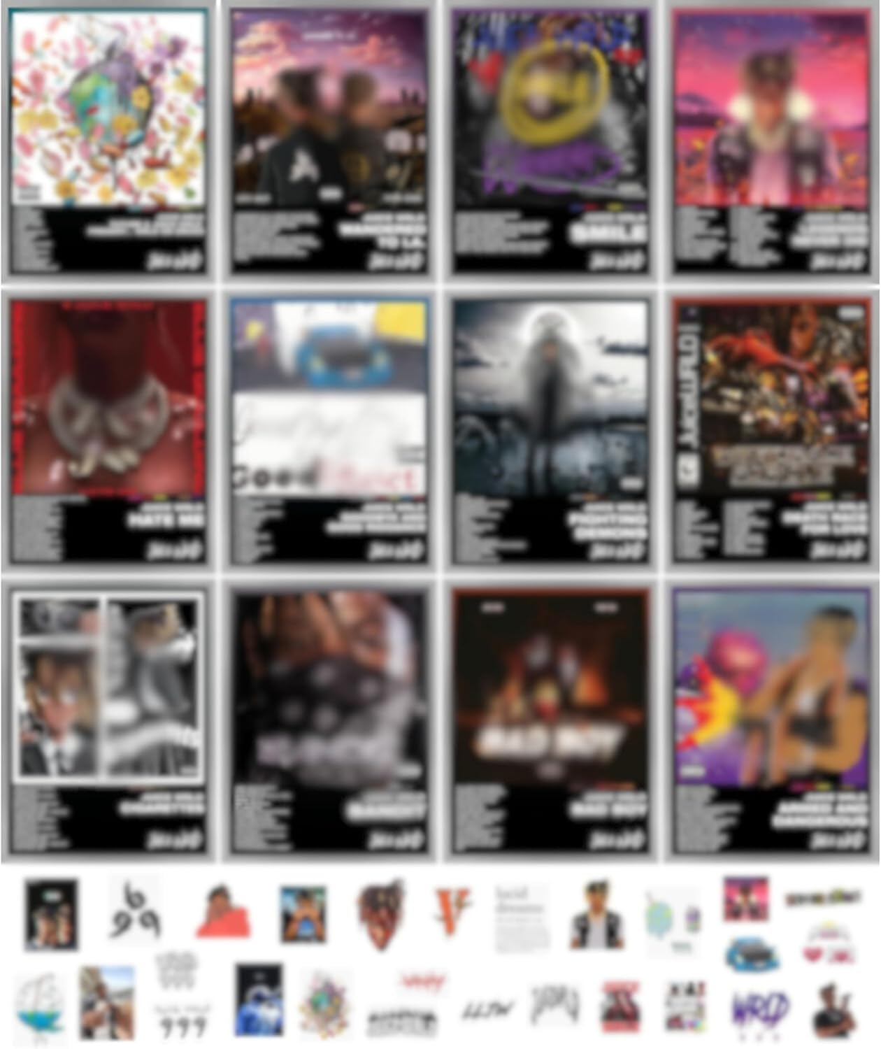 Amazon.com: unique america 12 Pcs| Posters, Album Cover Posters, Juice ...