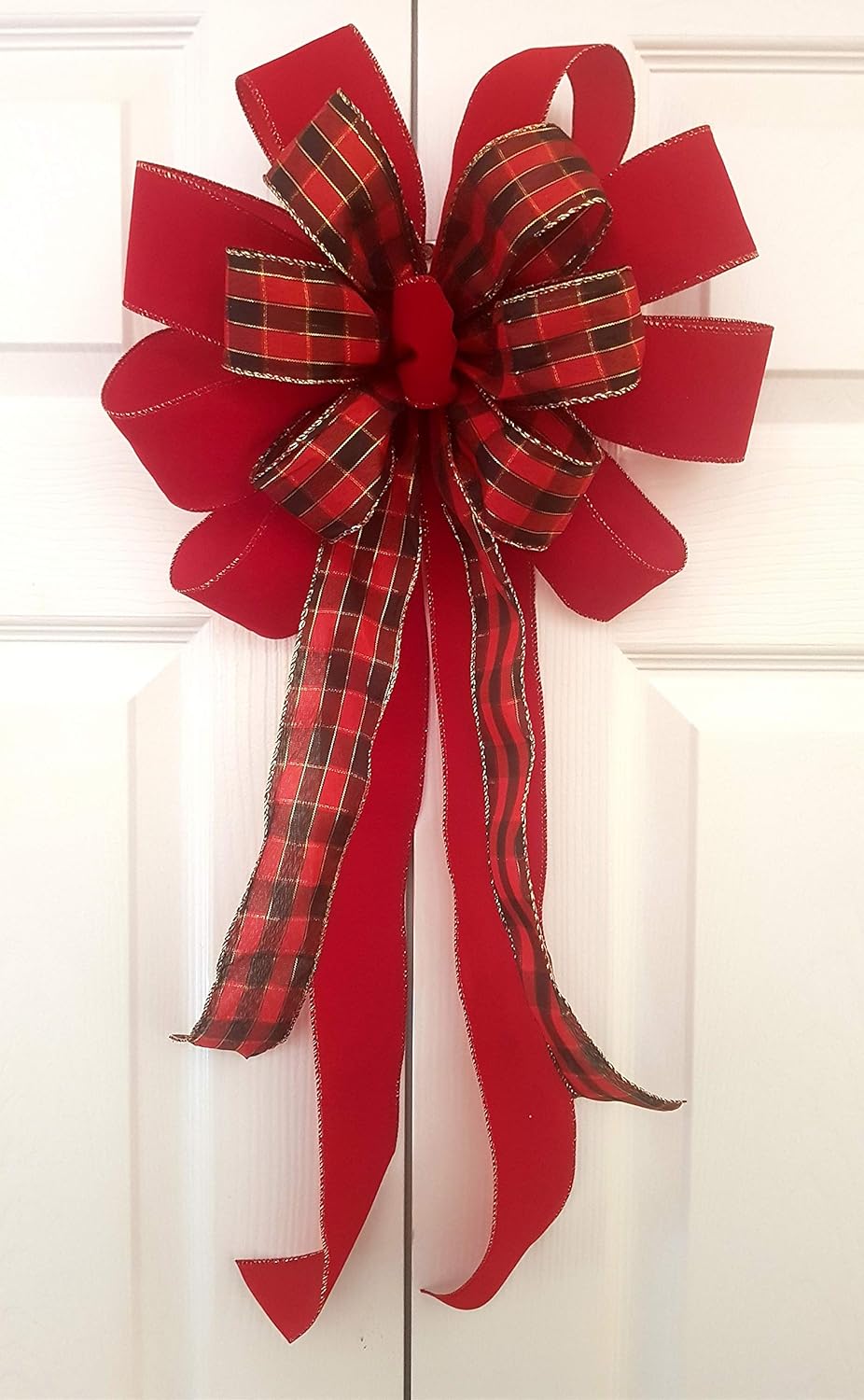 Fabulous Fascinators Luxury Red and Tartan Large Tree Topper Christmas ...