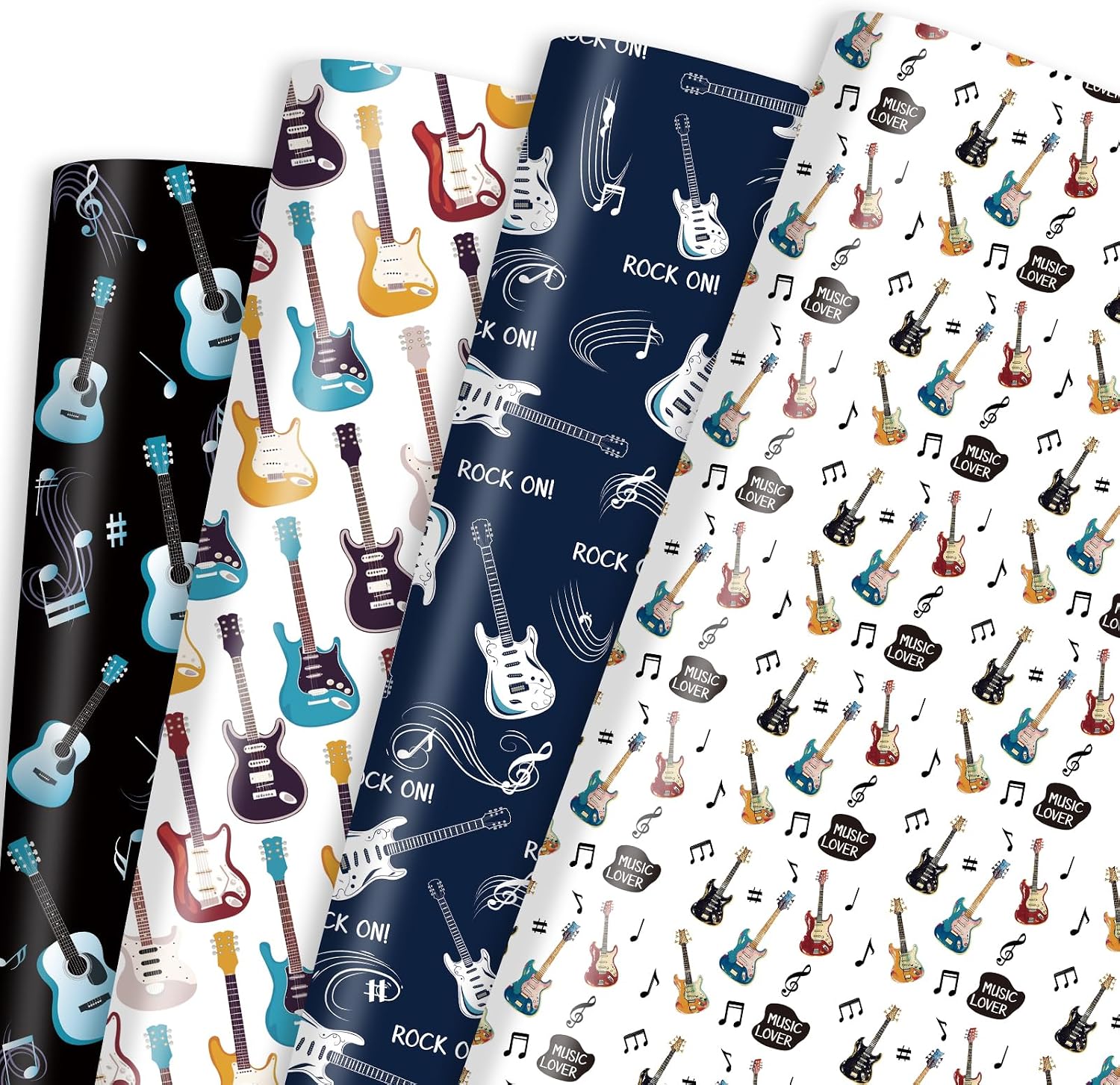 Amazon.com: Pineraap Guitar Wrapping Paper 12 Sheets Music Wrapping ...