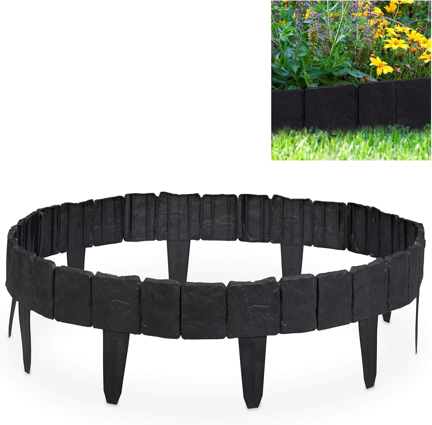 Amazon.com : Relaxdays 10025479 Edging with Stone Design, Decorative ...