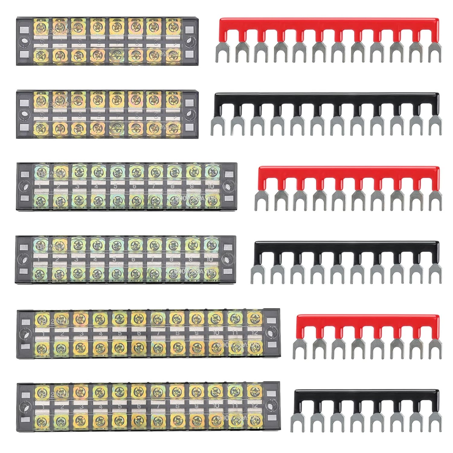 SHEENO 12Pcs Dual Row 8/10/12 Position Screw Barrier Terminal Block ...