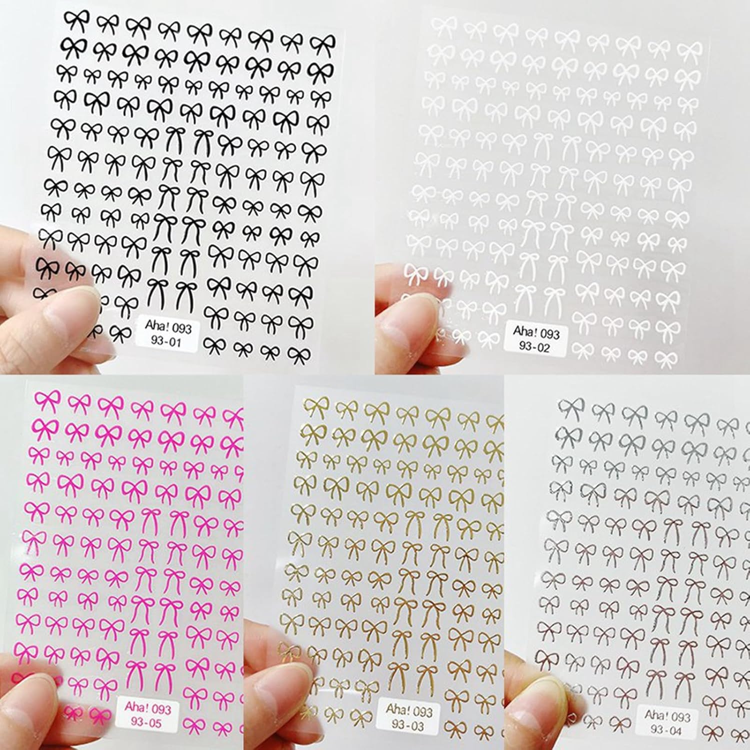 Amazon.com: 5 Sheets Bows Nail Stickers for Women Ritual Knot Abstract ...