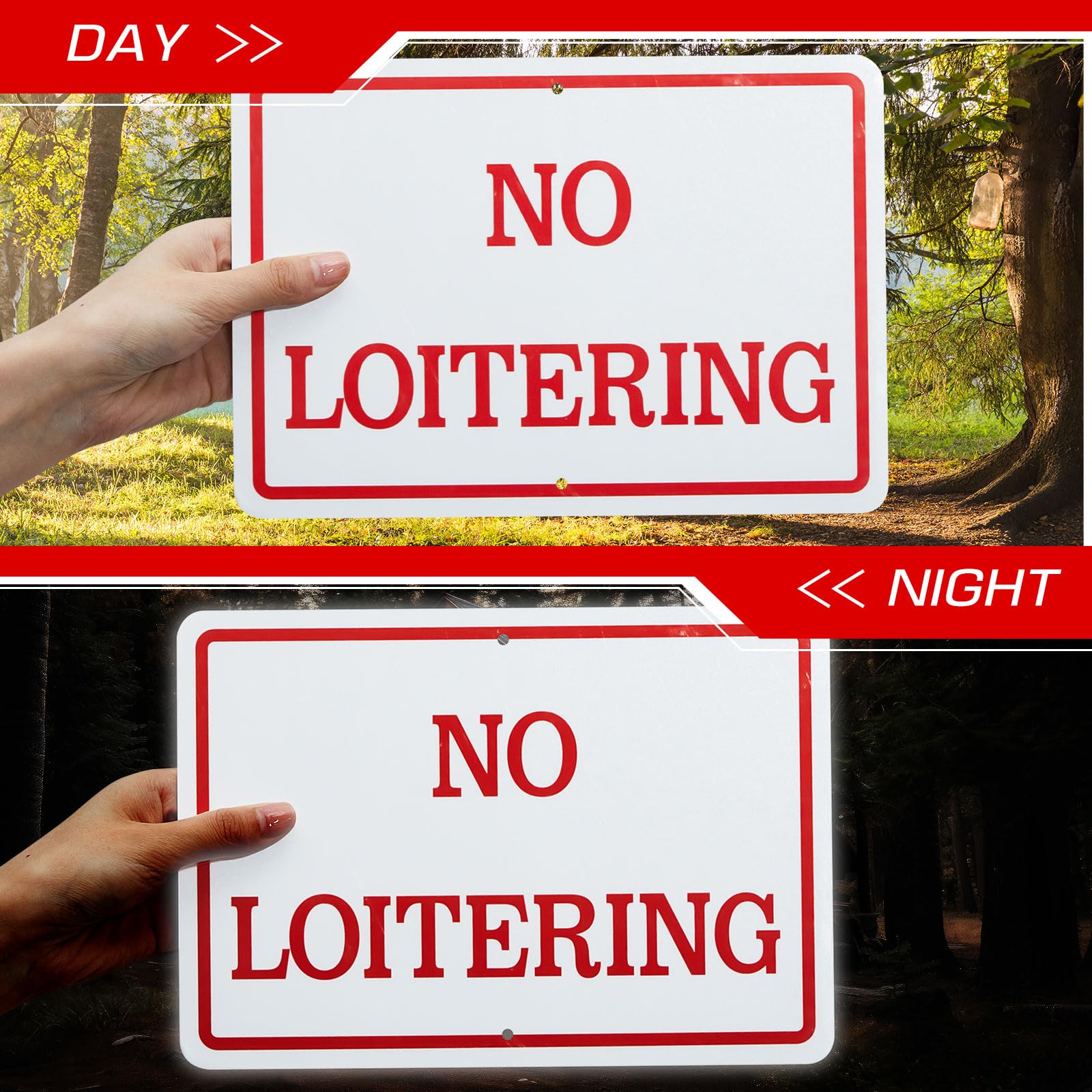 Snapklik.com : Barydat 4 Pack No Loitering Sign Aluminum Reflective ...