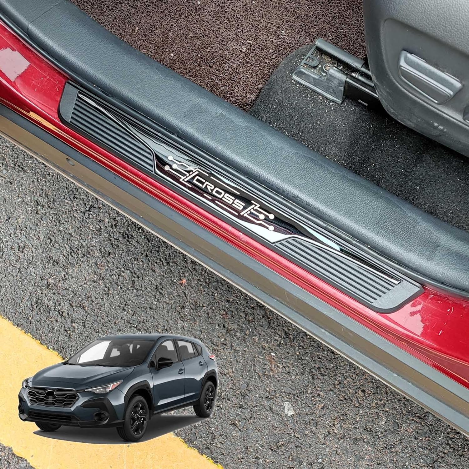 Amazon.com: Luyhok Car Door Sill Trim Guards for Subaru Crosstrek, Door ...