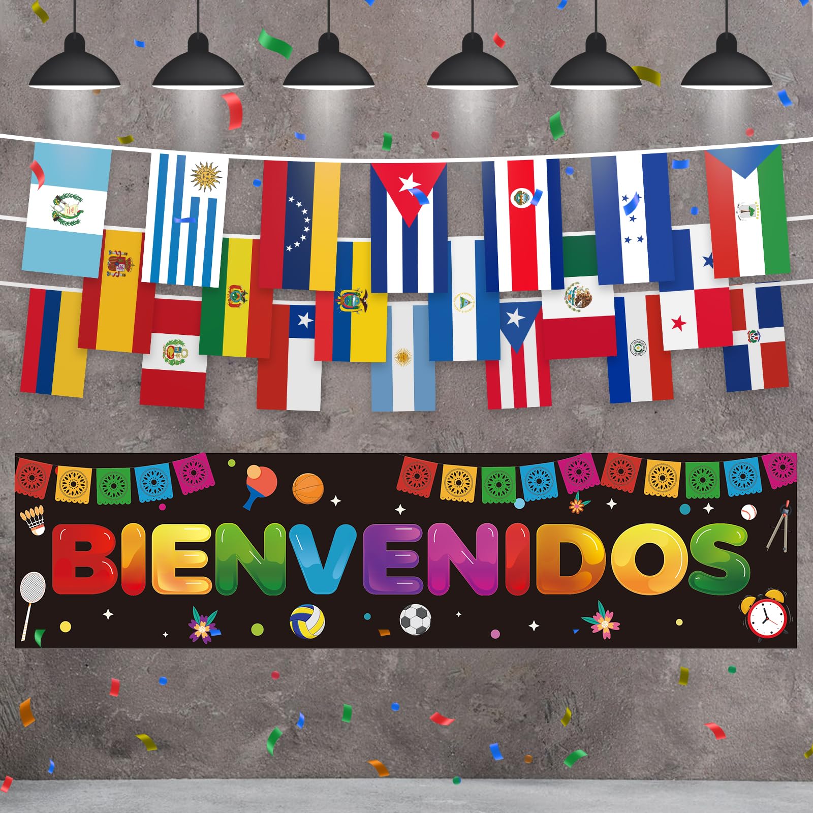 Amazon.com: Latin America 21 Spanish Speaking Countries String Flags ...