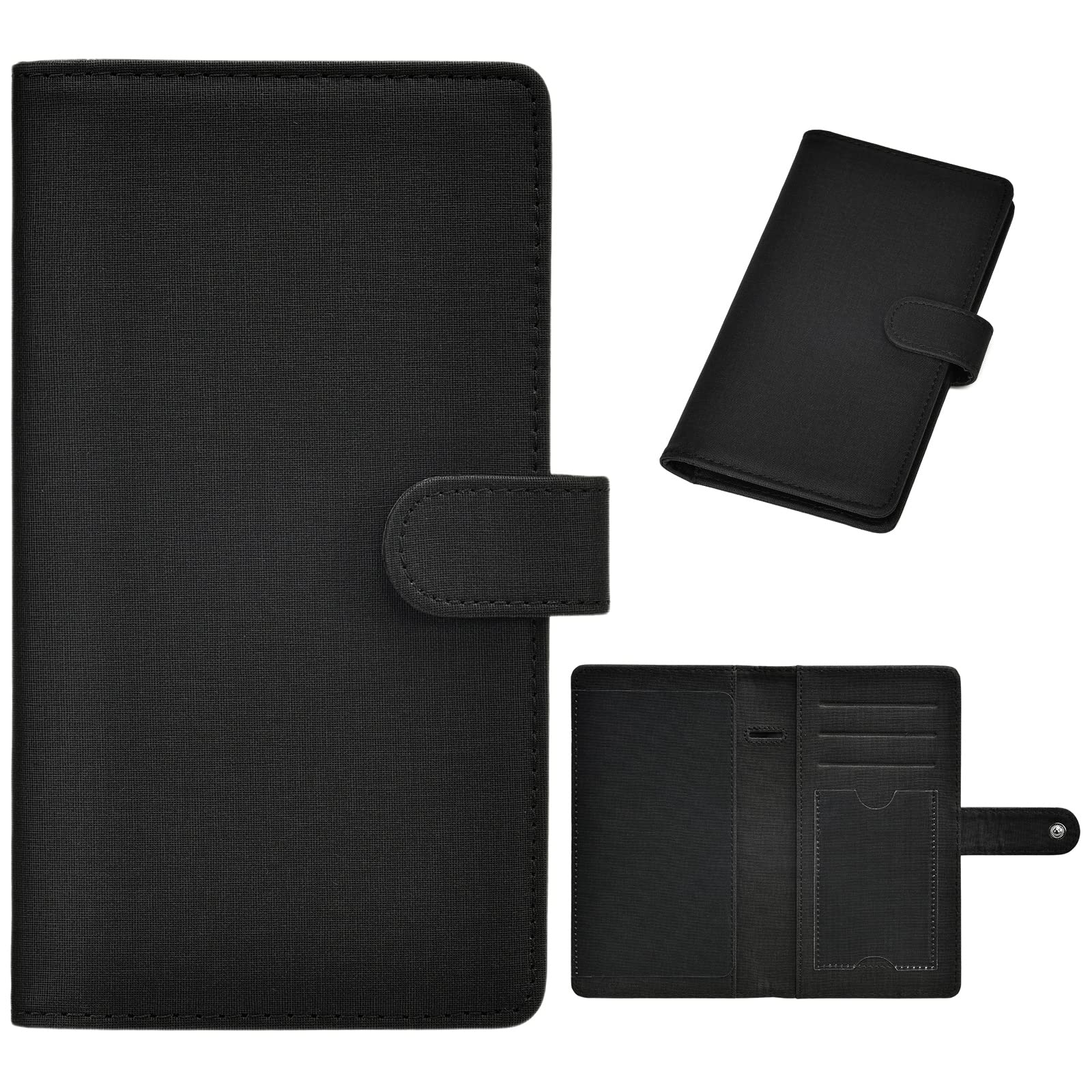 Snapklik.com : Black Woven Checkbook Covers- Leather RFID Check ...