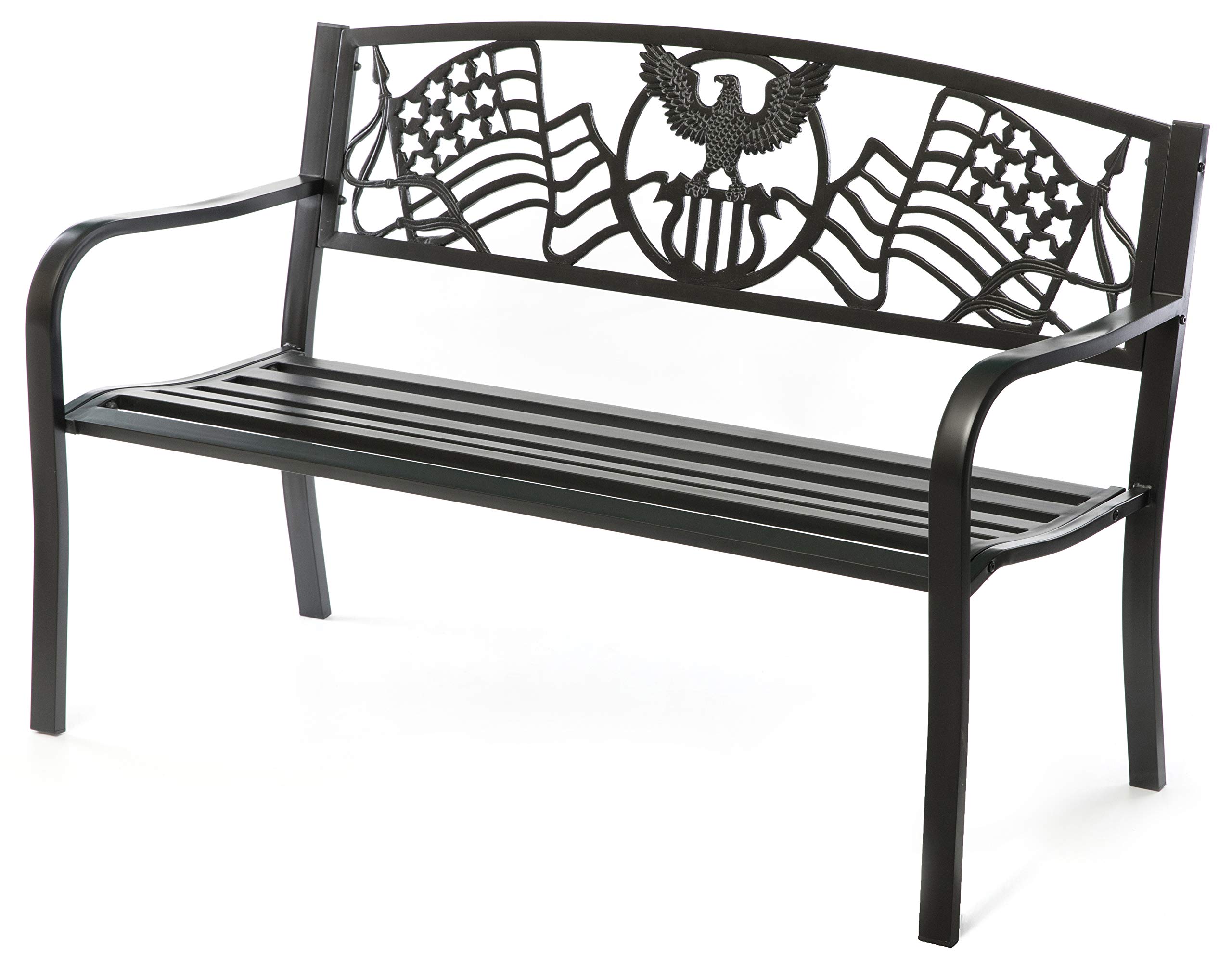 Amazon.com: Steel Outdoor Patio Garden Park Seating Bench with Cast ...